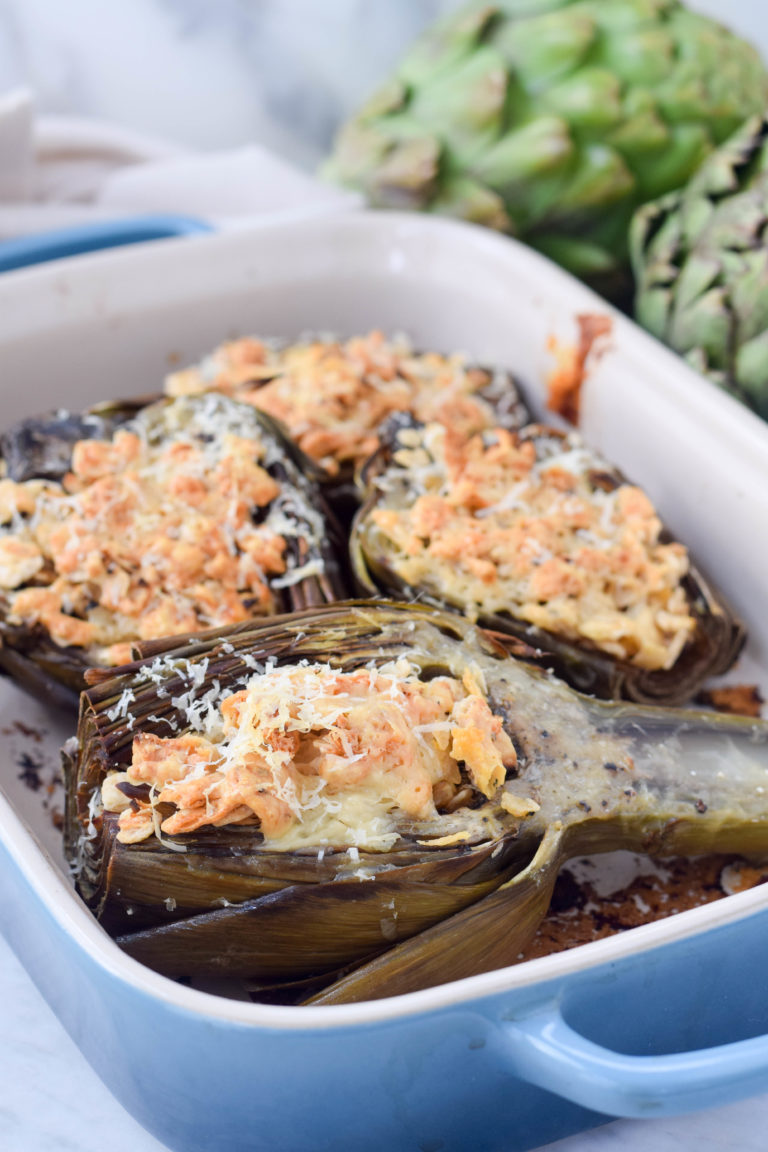 Baked Artichokes with Matzo Farfel - West of the Loop